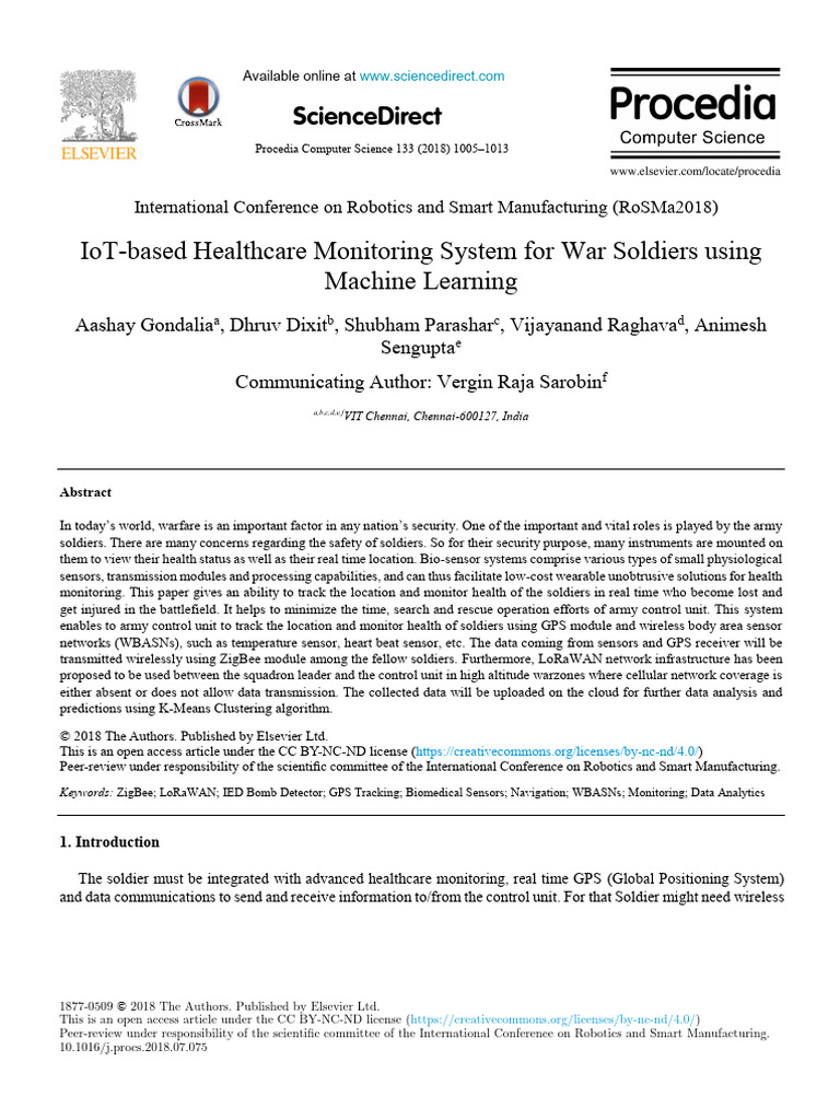 IoT-based Healthcare Monitoring System For War Sol | PDF | Cluster ...