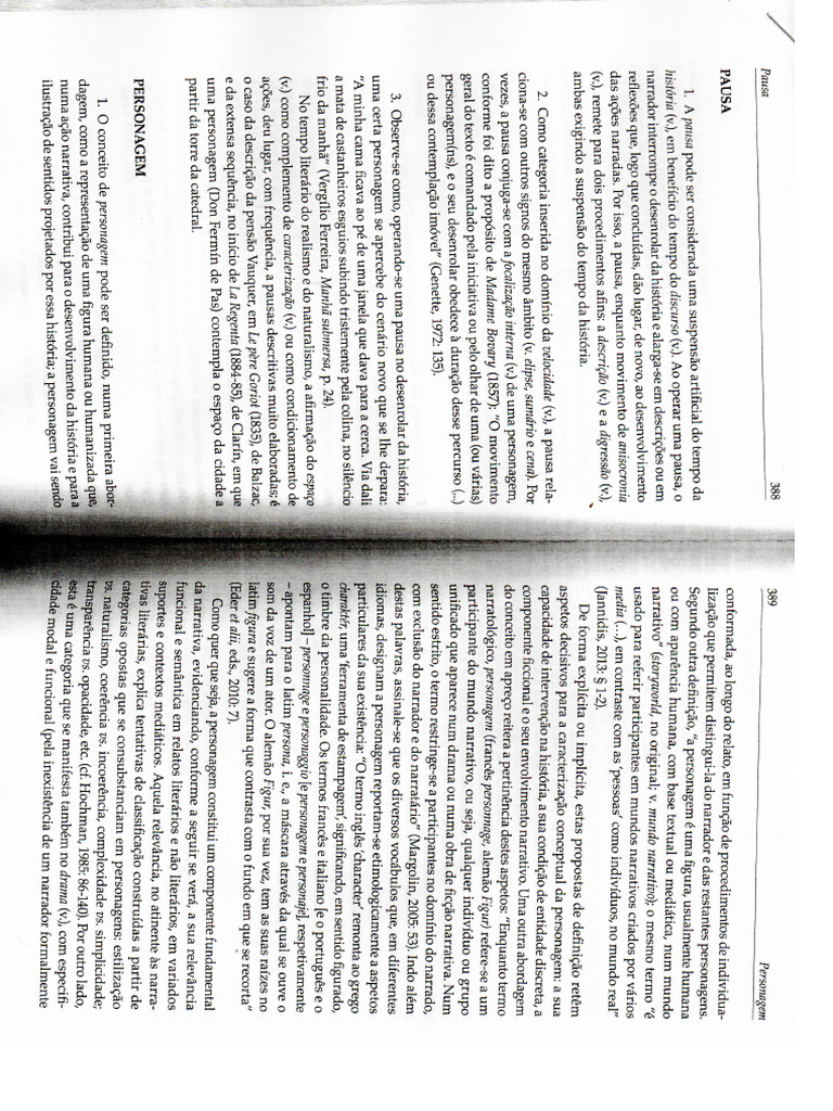 Verbete PERSONAGEM Dicionário de estudos narrativos | PDF