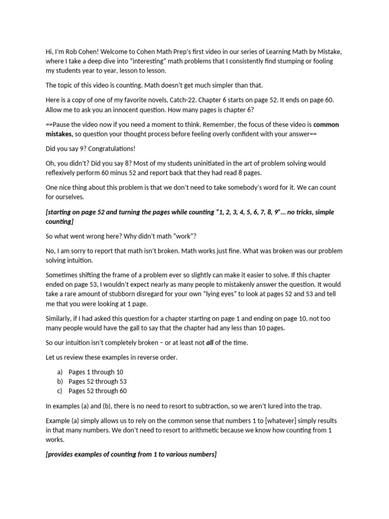 How Many Pages (Inclusive Counting) | PDF | Mathematics | Standardized ...