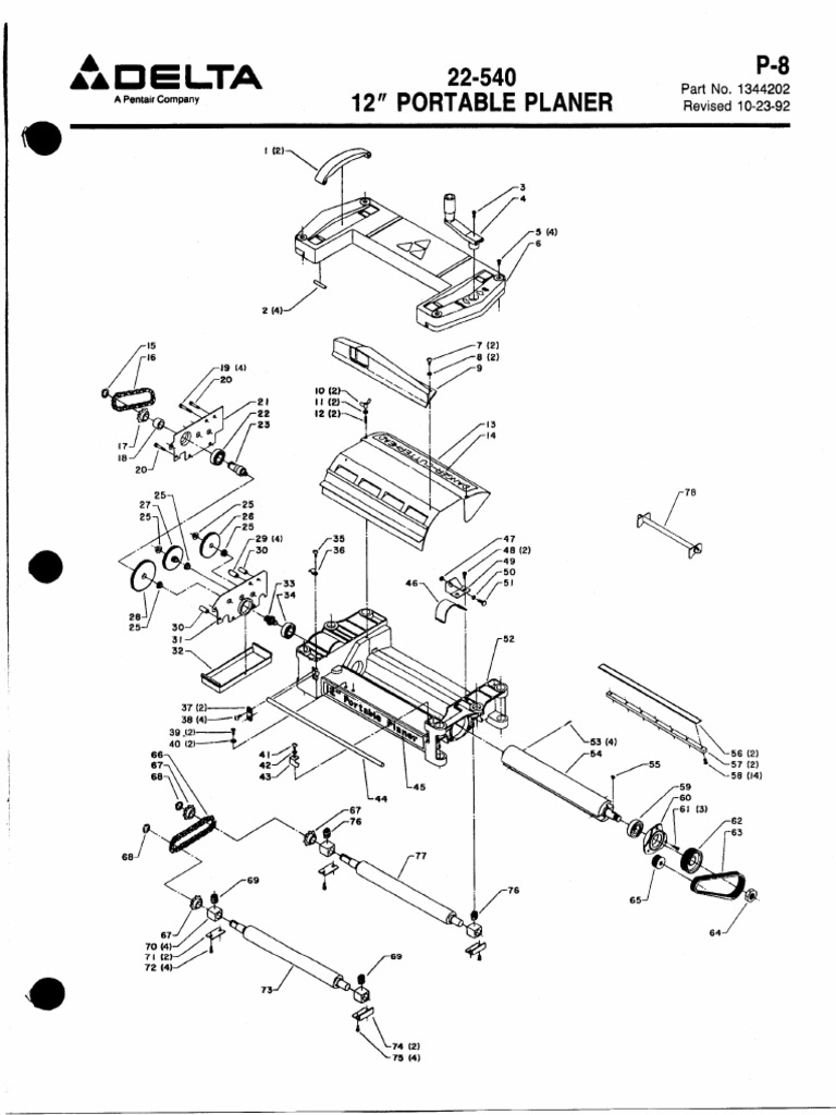 22 540 12 Inch Portable Planer P8 | PDF