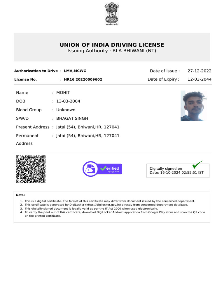 Driving License | PDF