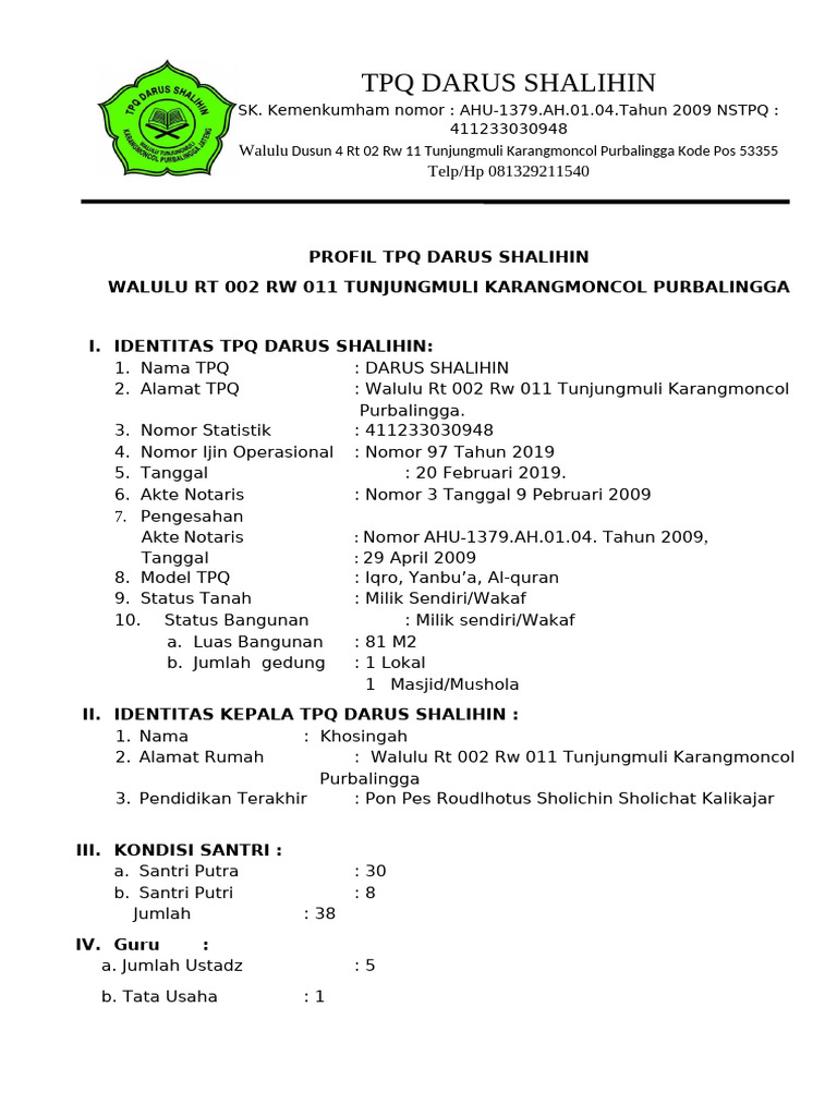 Profil Lembaga | PDF