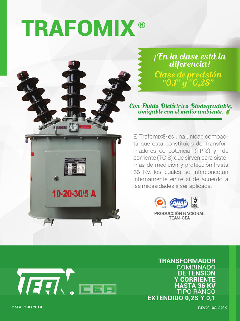 Catàlogo Tean Trafomix Rev01 08 2019 | PDF | Ingenieria Eléctrica | Transformador