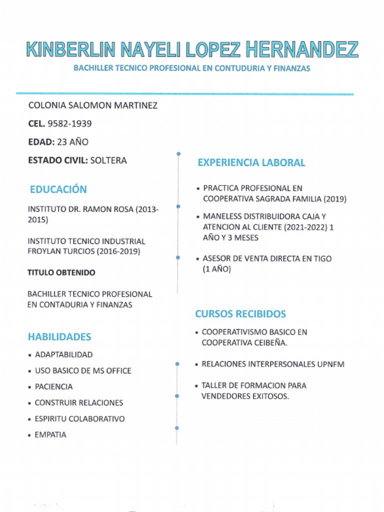 2_cv Kinberlin Nayeli Lopez Hernandez_240605_155015 | PDF