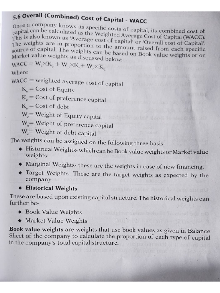 WACC and Cost of Capital Solved Examples | PDF