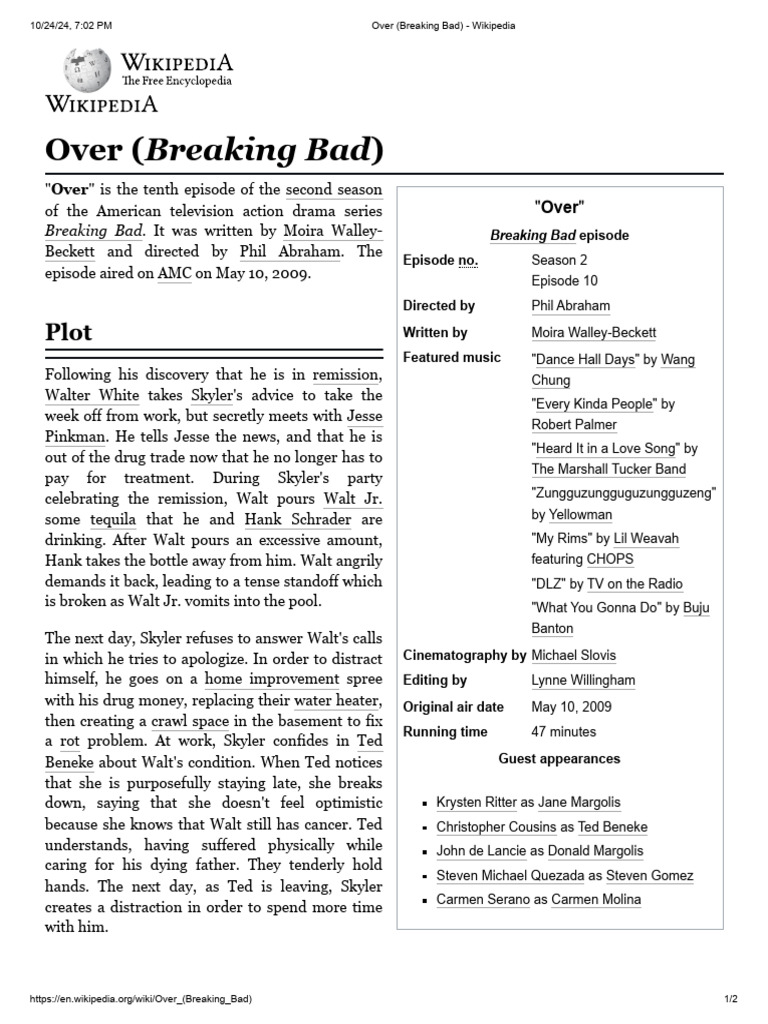 Over (Breaking Bad) - Wikipedia | PDF | Television Series About ...