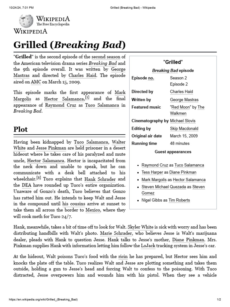 Grilled (Breaking Bad) - Wikipedia | PDF | Television Series About ...