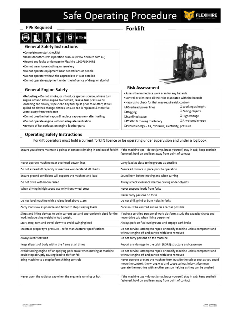 SOP Forklift 2dbbaaa82d | PDF | Forklift | Elevator