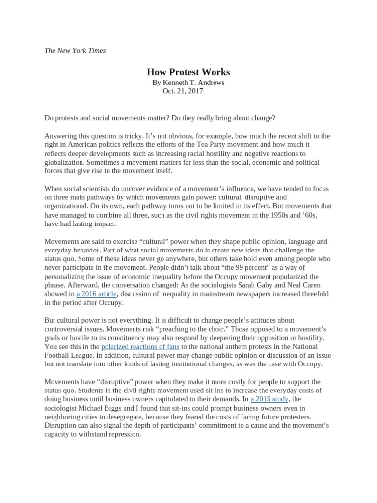 How+Protests+Work | PDF | Activism | Social Movements