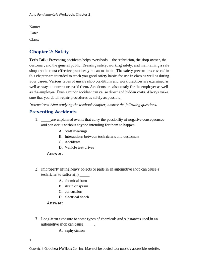 Ch02 Workbook+ | PDF | Waste | High Voltage
