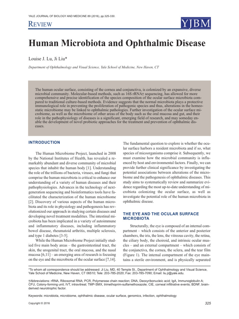 Human Microbiota and Ophthalmic Disease | PDF | Microbiota | Human Eye