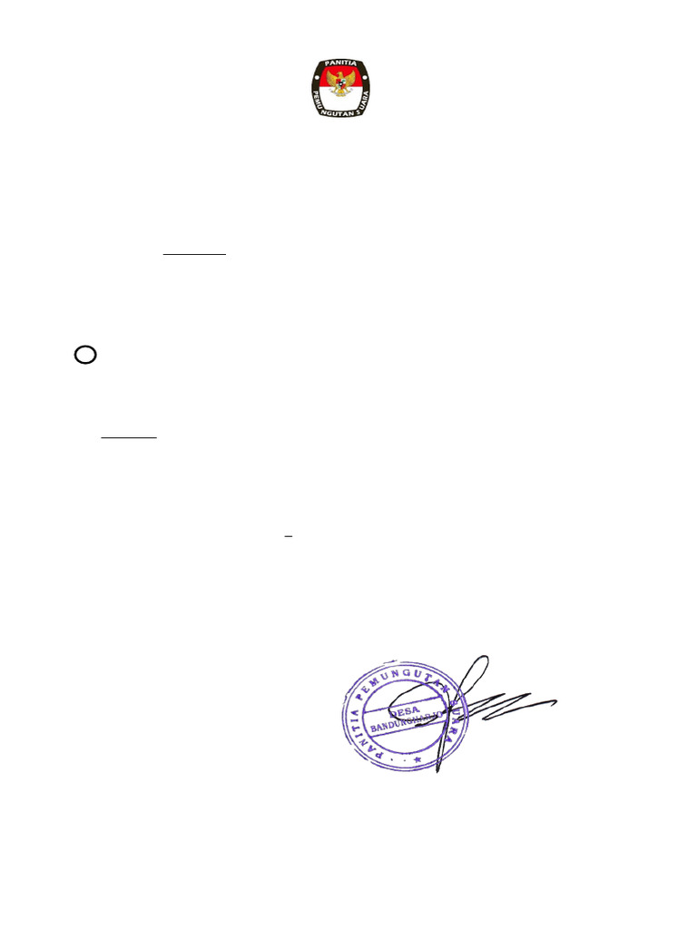 Undangan Rapat Pleno Pemilih Bandungharjo | PDF