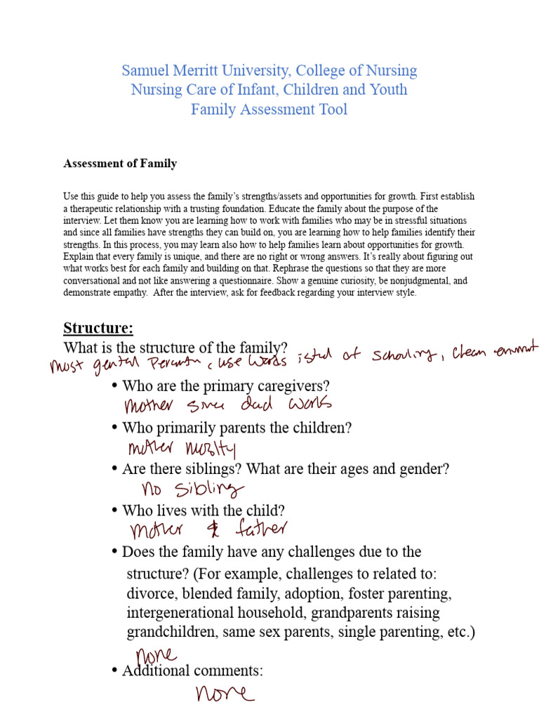 Family assessment | PDF | Family | Parenting