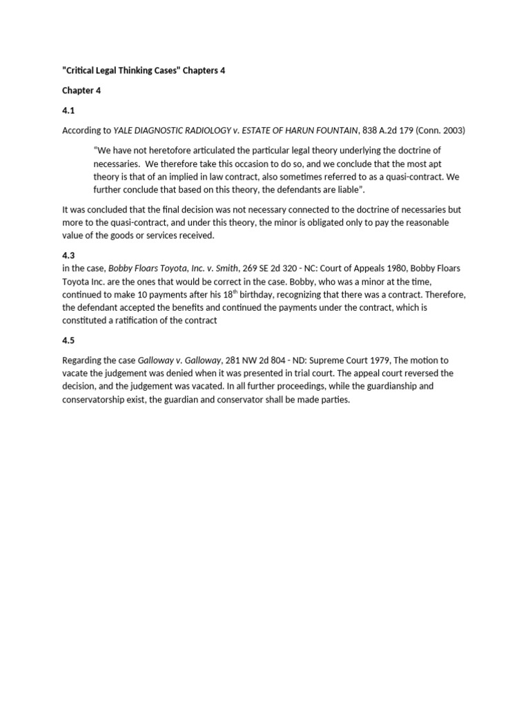 Critical Legal Thinking Case Chapters 4 | PDF