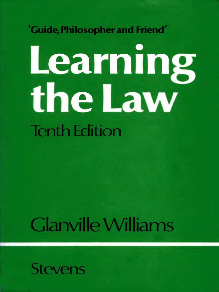 (BOOK) WILLIAMS, Glanville - Learning The Law-Stevens & Sons Limited ...