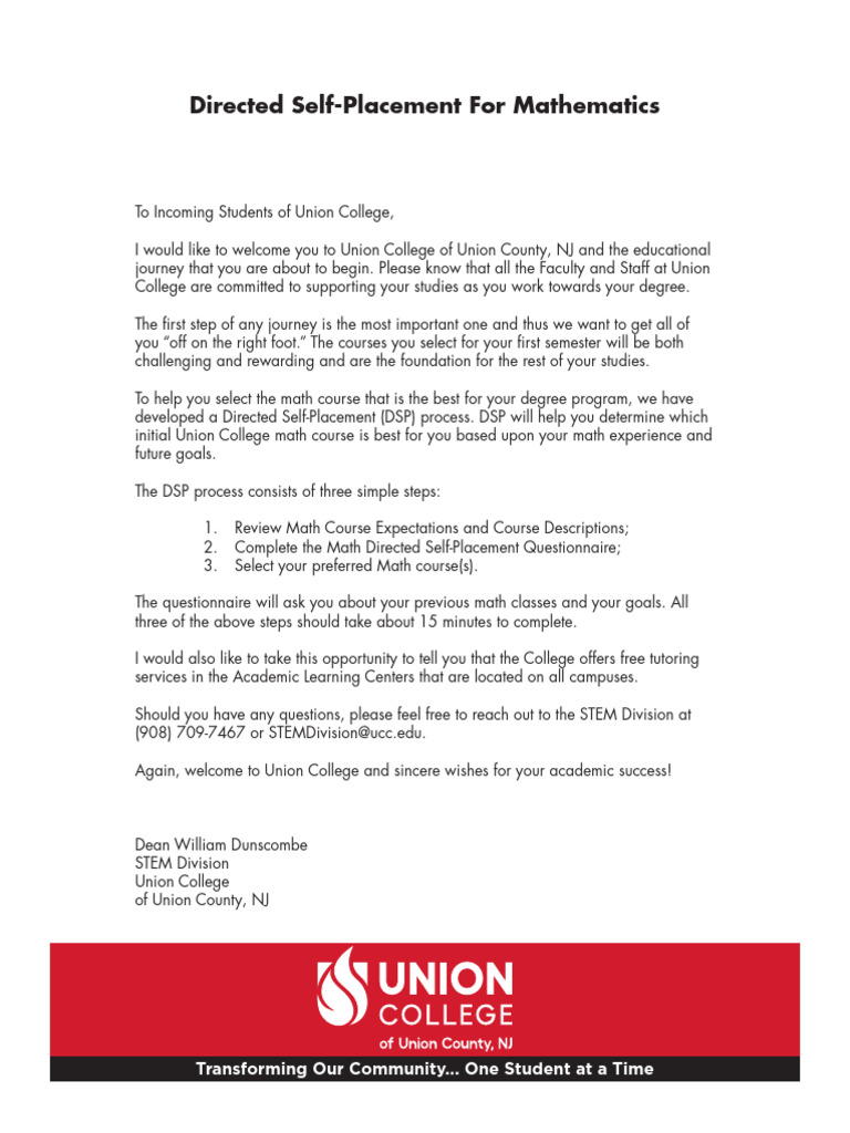 Directed Self-Placement For Mathematics | PDF | Equations | Mathematics