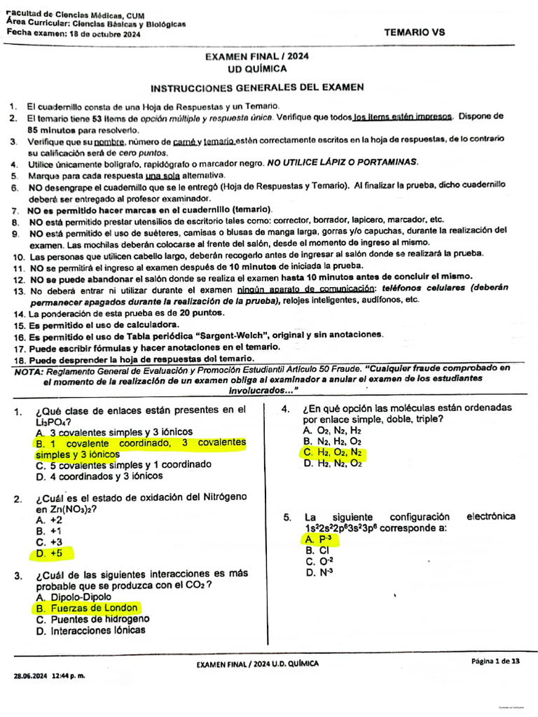 Química - Temario VS | PDF