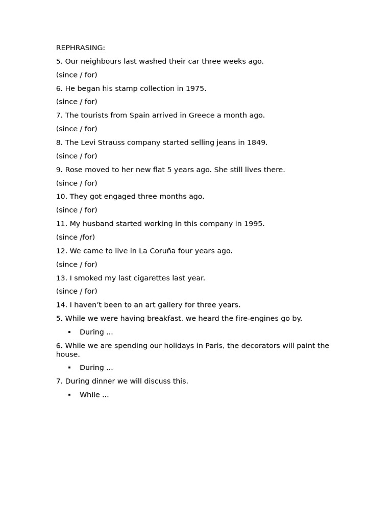 Rephrasing 1º 2º Type | PDF