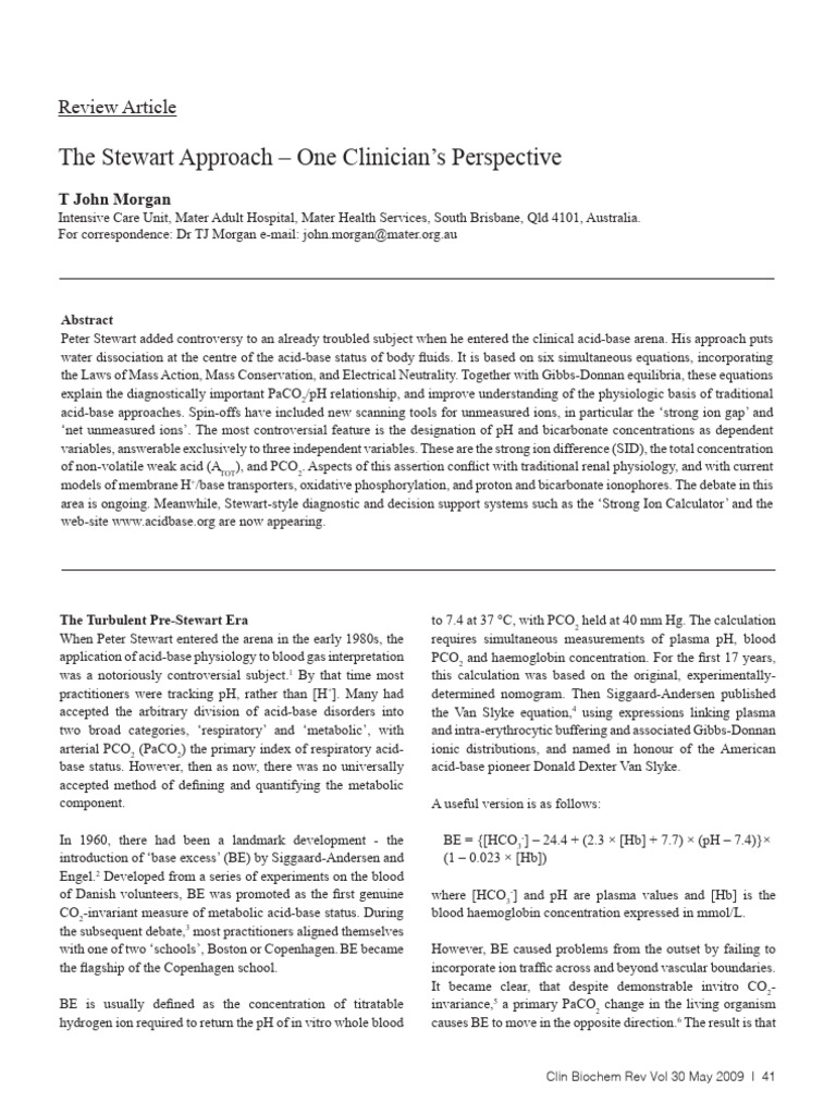 The Stewart Approach - One Clinician's Perspective+++ | PDF | Ph | Kidney