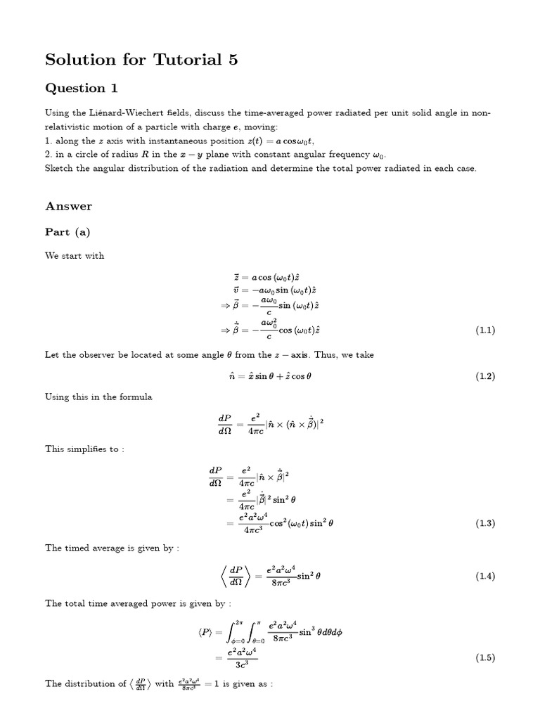 Classical Electrodynamics Tutorial | PDF | Physical Phenomena | Classical Mechanics