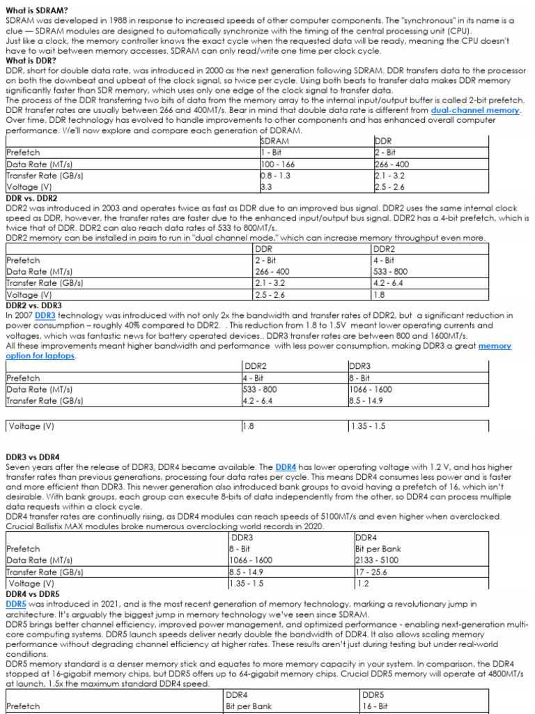 MEMORY RAM | PDF | Random Access Memory | Dynamic Random Access Memory