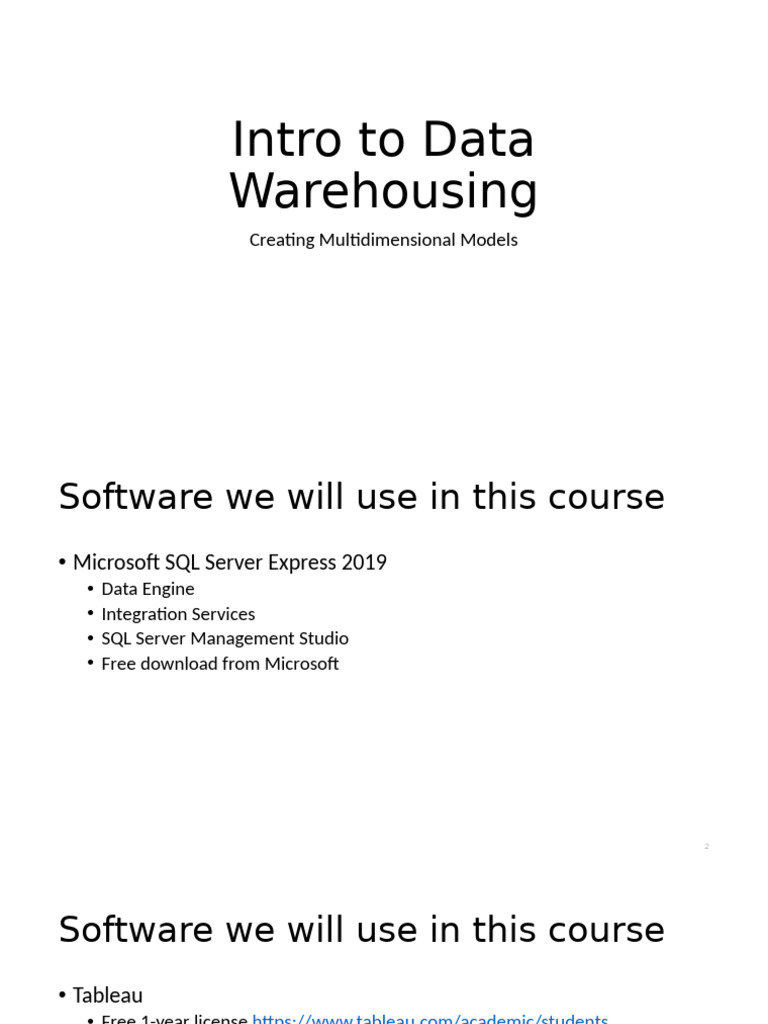02 - Intro To Data Warehousing | PDF | Data Warehouse | Data Management
