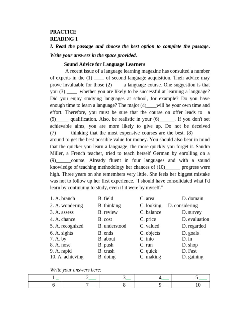 PRACTICE READING 1,2,3 HSG +key 2024 | PDF | Vitamin | Canning