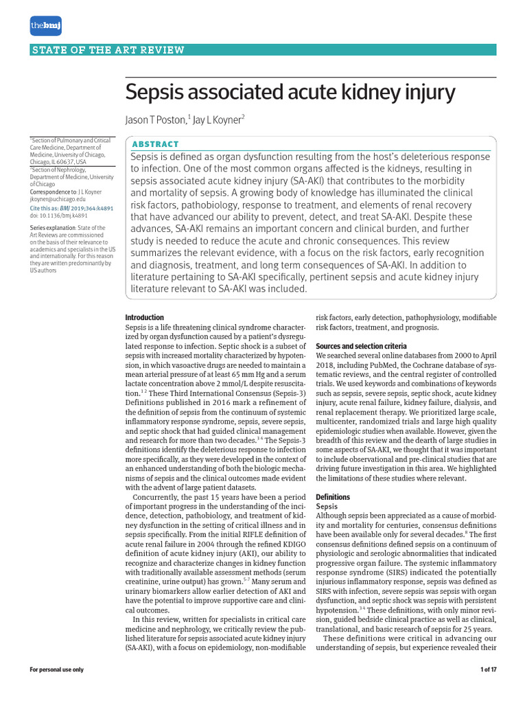 10 1136@bmj k4891 | PDF | Sepsis | Diseases And Disorders