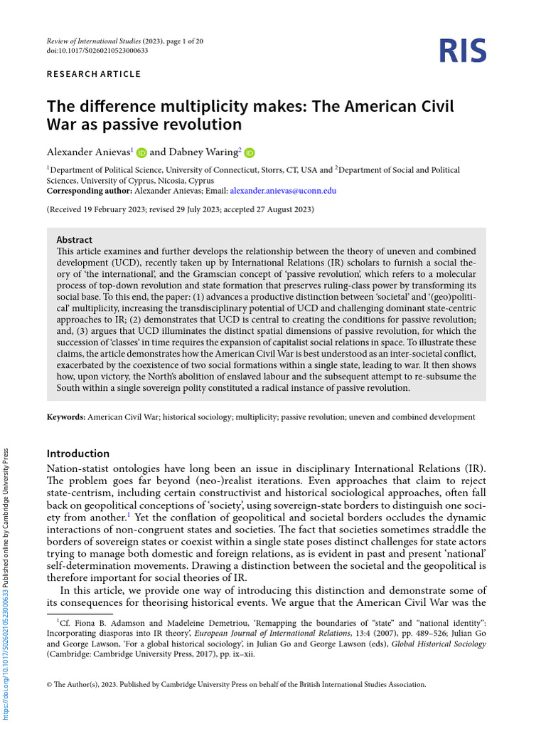 Sesión 11. Alexander Anievas y Dabney Waring. The Difference ...