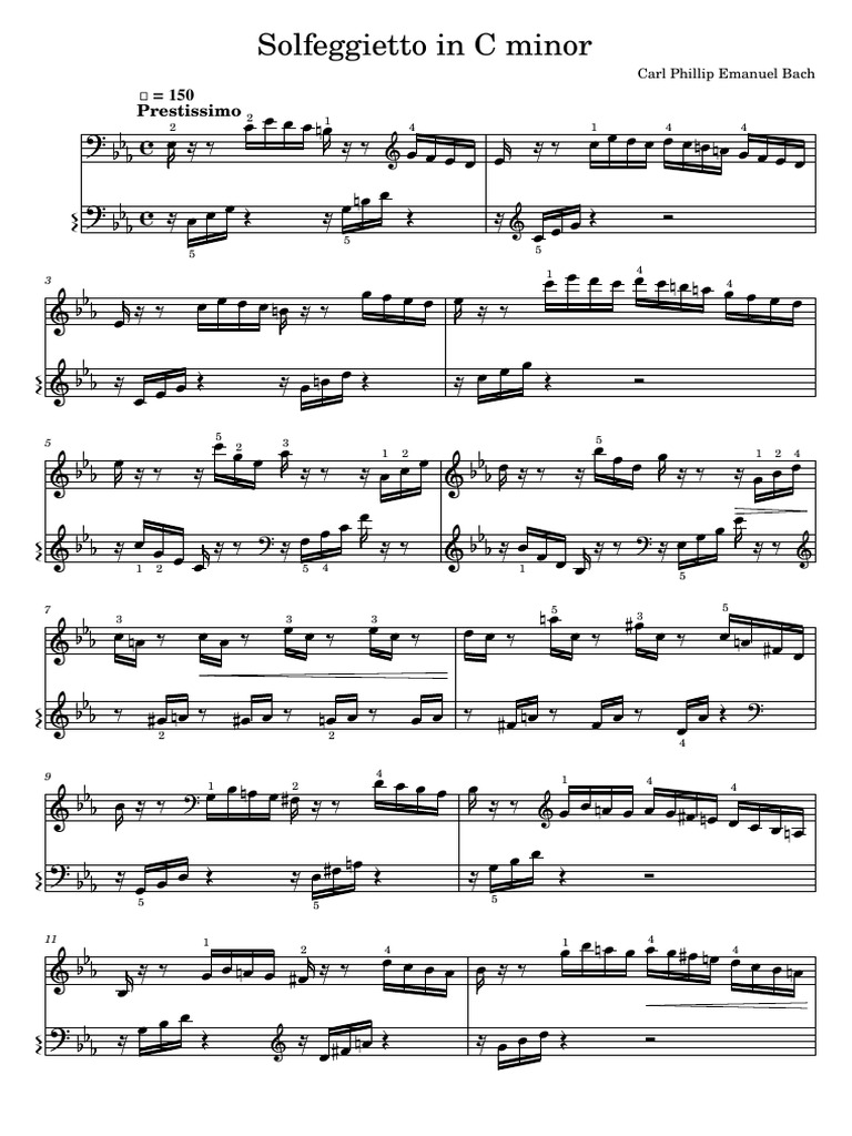 CPE Bach Solfeggietto in C Minor | PDF | Bach Family | Johann Sebastian ...