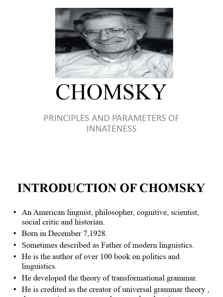 CHOMSKY | PDF | Language Acquisition | Noam Chomsky
