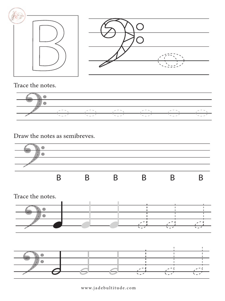 Learning Notes-Bass Clef - B | PDF