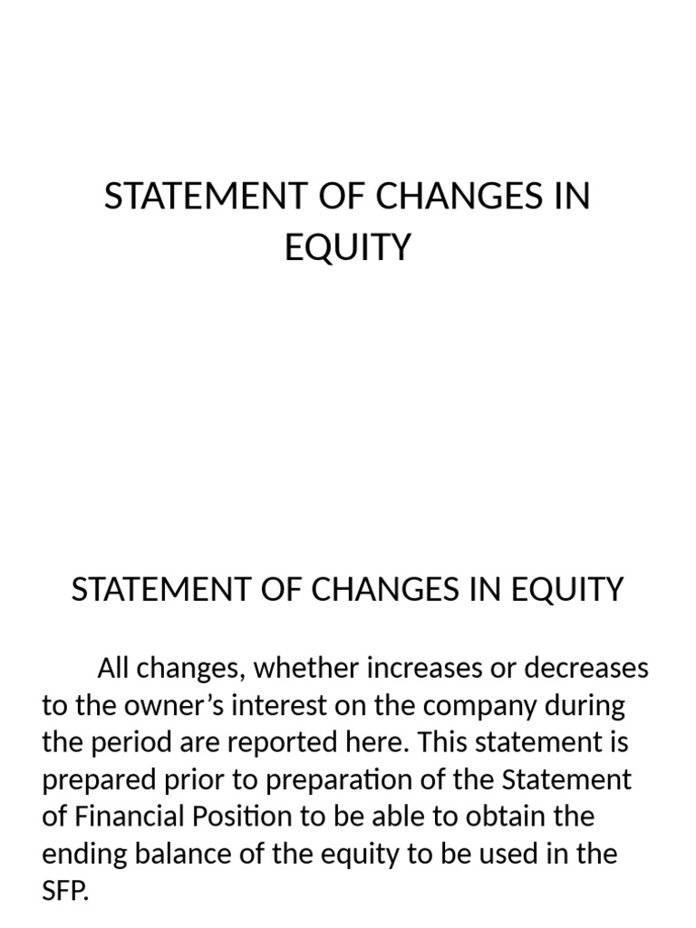 Module 3 Statement of Changes in Equity | PDF