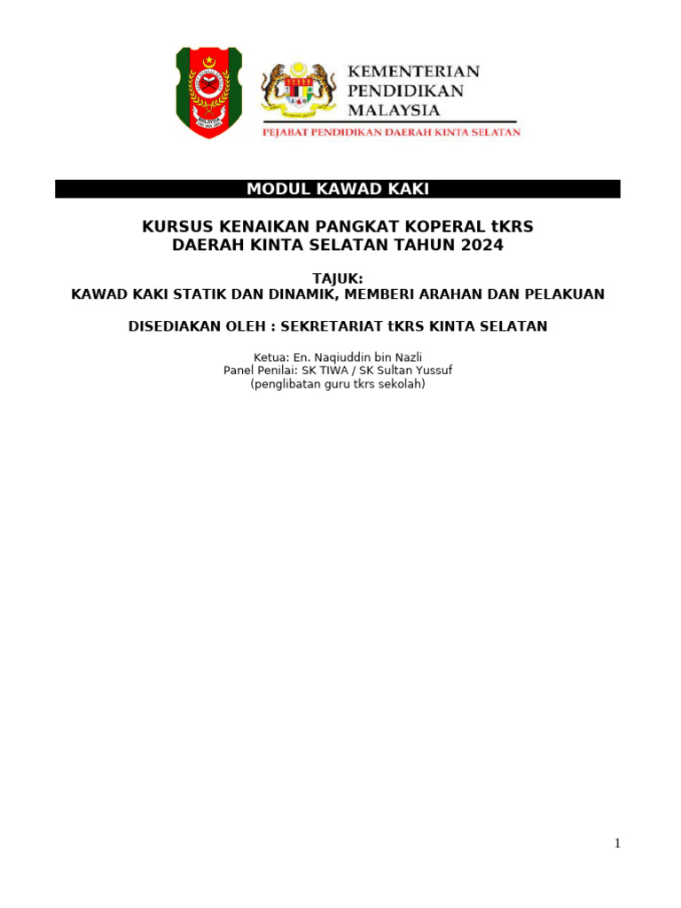 Modul Kawad Kaki Koperal TKRS 2024 | PDF
