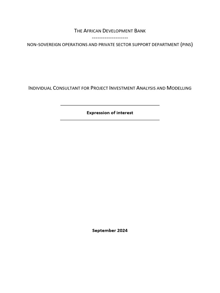 EoI - Project Investment and Modeling | PDF | Public–Private ...