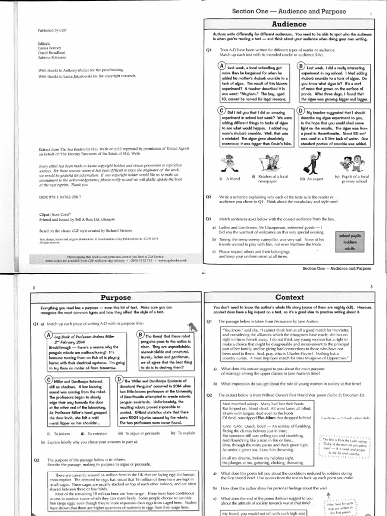 Year 8 Worksheet Reading and Writing 2 | PDF