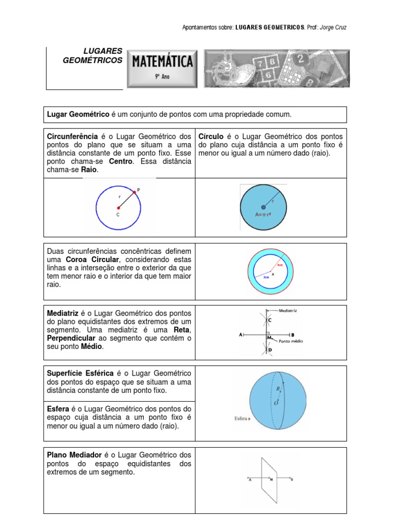 Lugares Geométricos 9º | PDF
