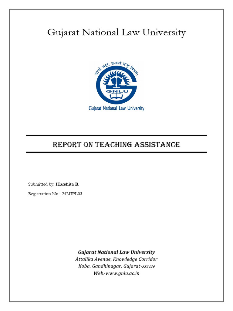Harshita R - Teaching Assistance Report | PDF | Copyright | Trademark