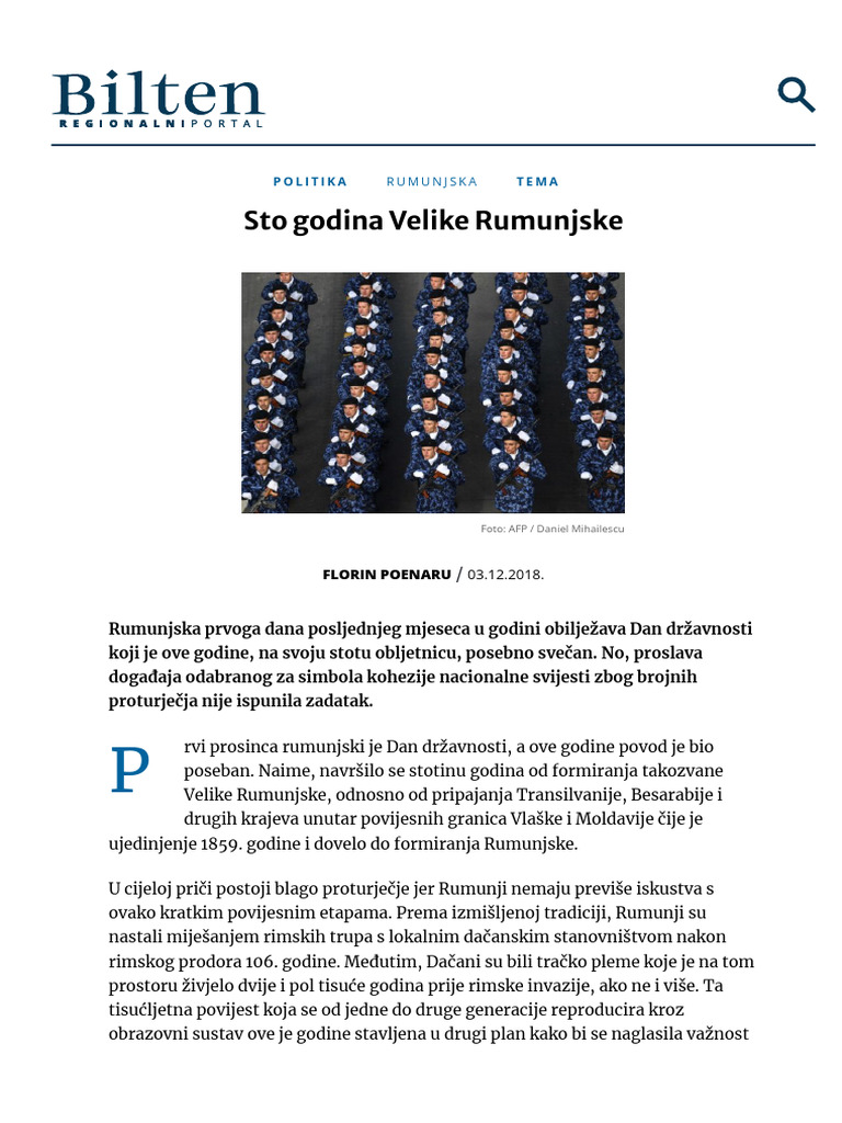 Državnost Rumunije | PDF