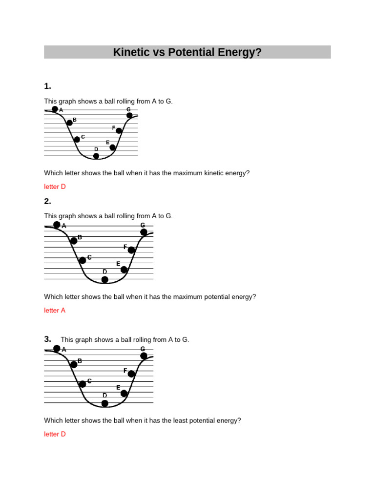 Kinetic Vs Potential Energy | PDF | Language Arts & Discipline ...