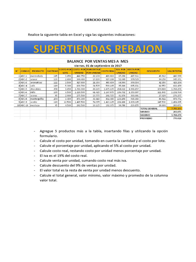EJERCICIO EXCEL 9 | PDF
