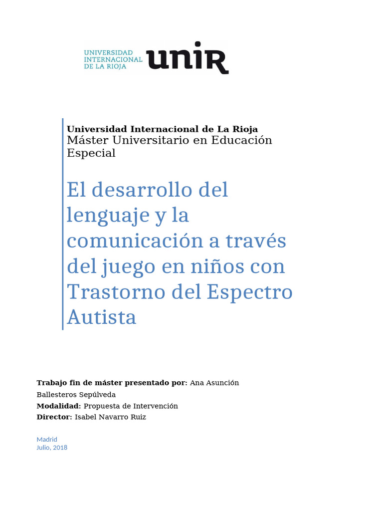 El Desarrollo Del Lenguaje y Comunicacion en Niños Con TEA | PDF ...