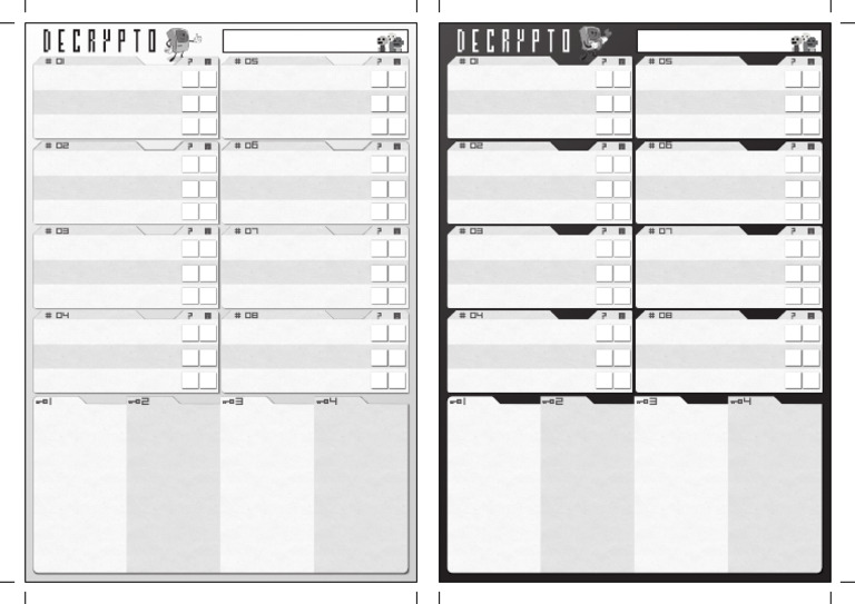 Decrypto Print Scoresheet | PDF