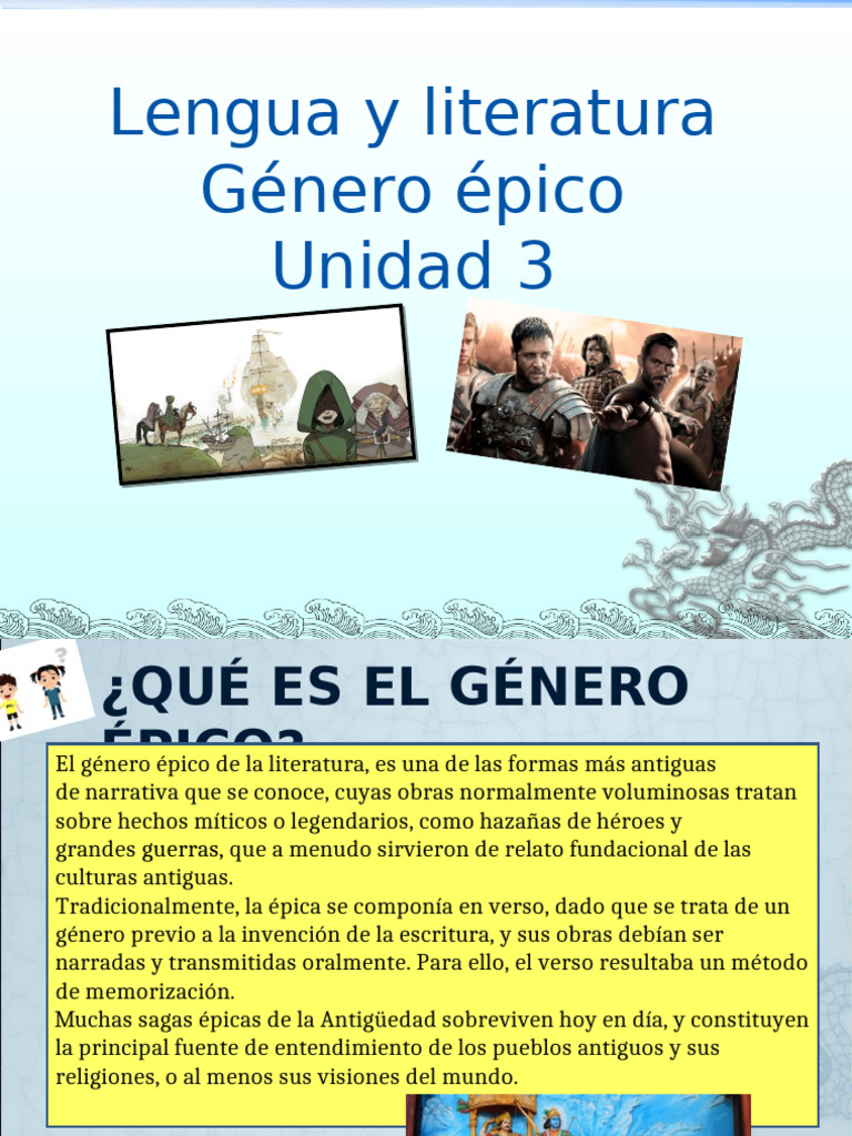 Introducción al Género Épico en Literatura | PDF | Poesía épica