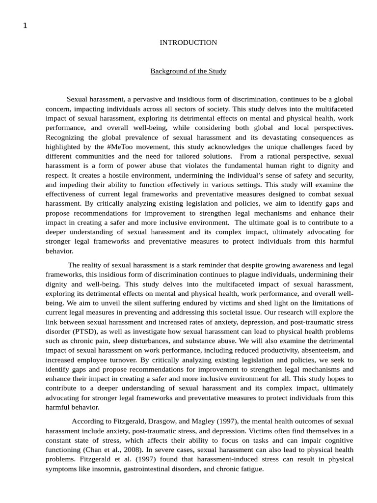 CHAPTER 1 (1) | PDF | Sexual Harassment | Substance Abuse