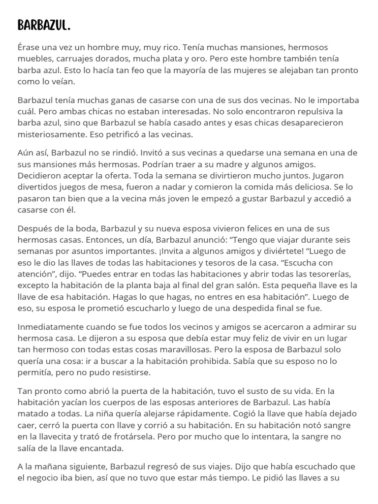 Barba Azul PDF | PDF | Arte | Novela negra, policíaca y suspenso