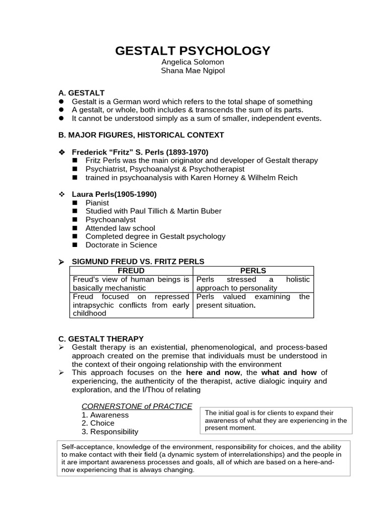 GESTALT-PSYCHOLOGY.-Word-Format | PDF | Gestalt Therapy | Psychotherapy
