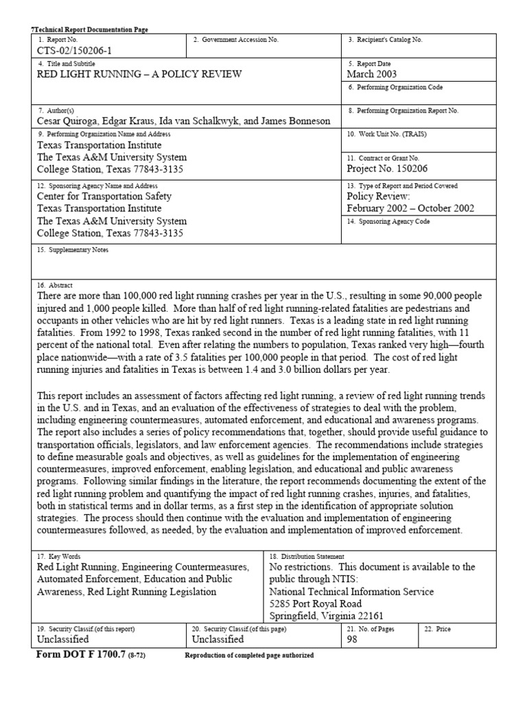 Dot 15129 DS1 | PDF | Traffic Collision | Traffic Light