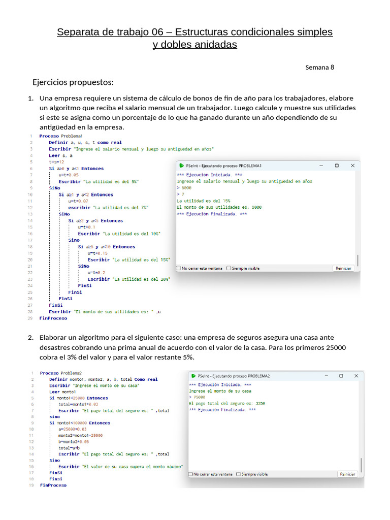 S08.s1 - Resolver Ejercicios | PDF