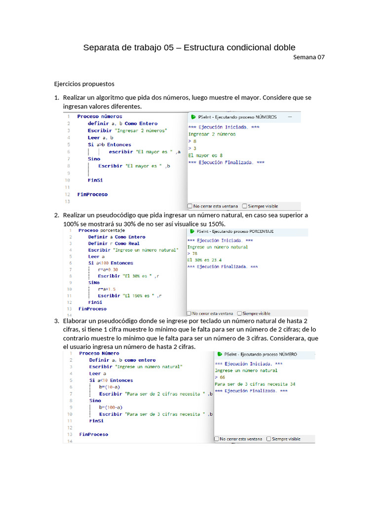 S07.s1 - Resolver ejercicios | PDF